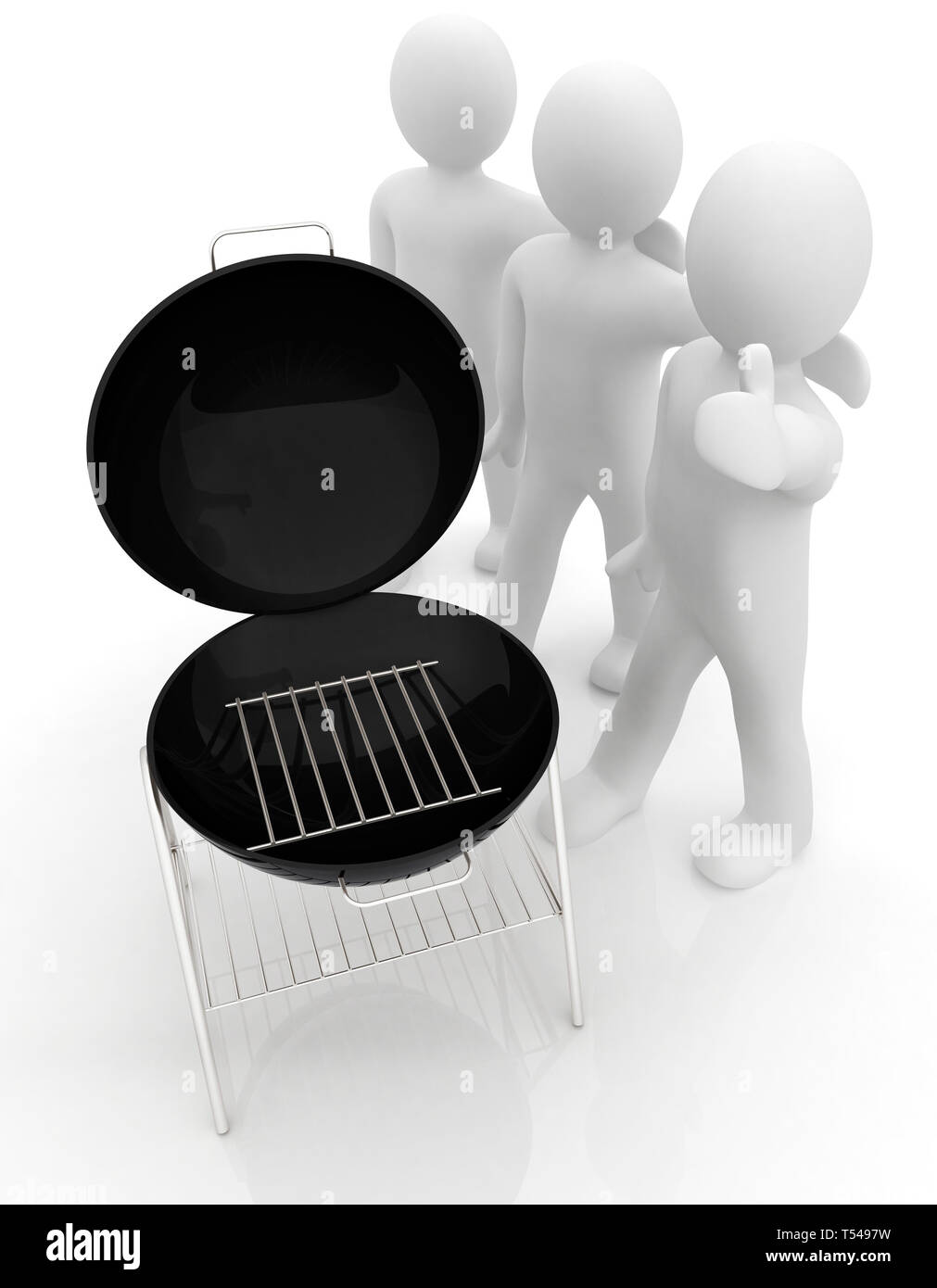 3d man with barbeque isolated on white Stock Photo - Alamy