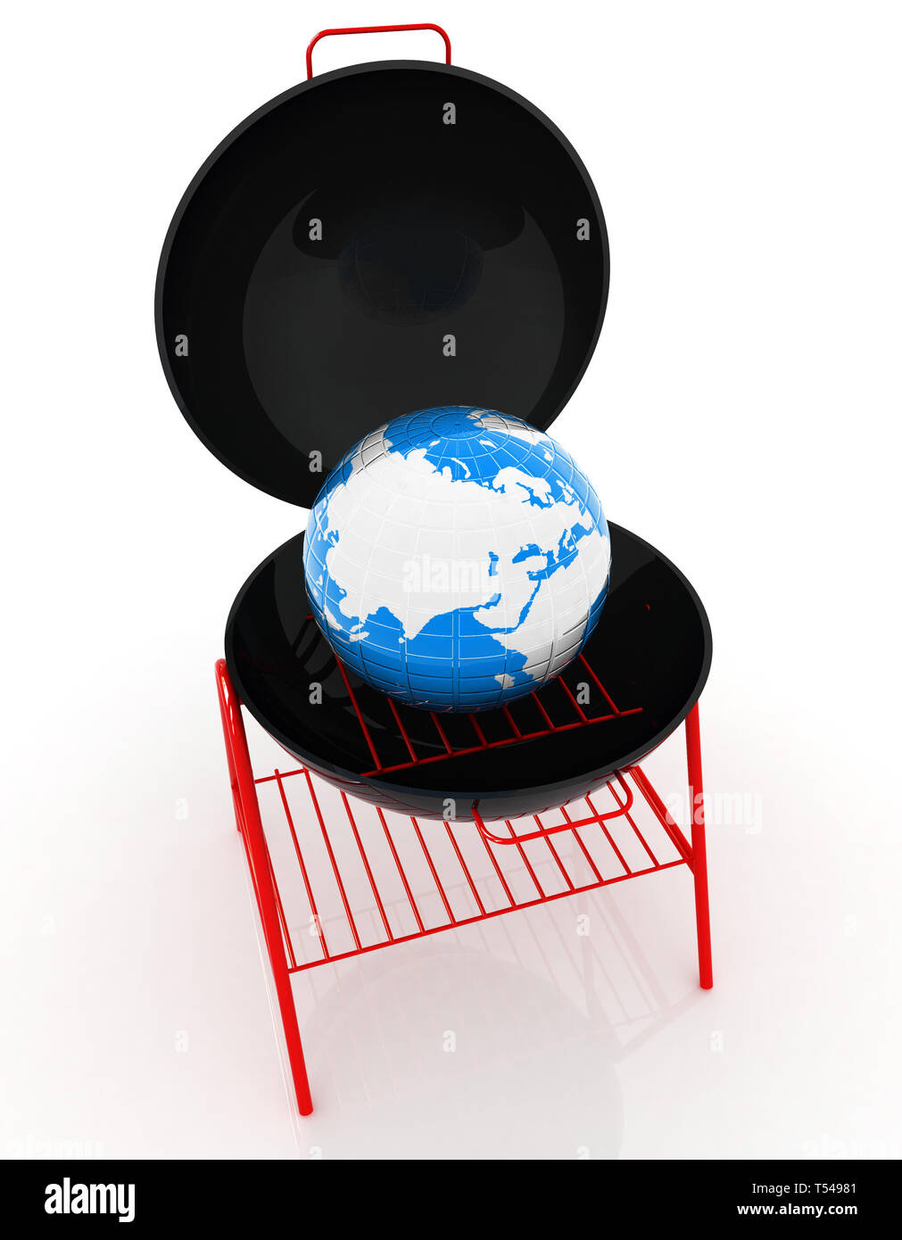 Oven barbecue grill and earth on a white background Stock Photo - Alamy