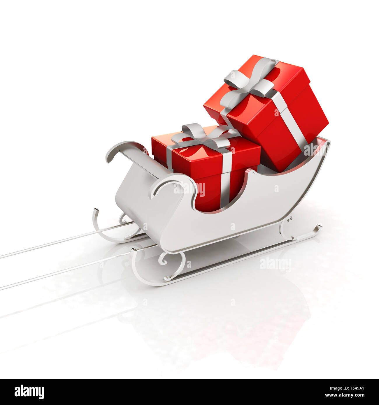 Christmas Santa sledge with gifts on a white background Stock Photo - Alamy