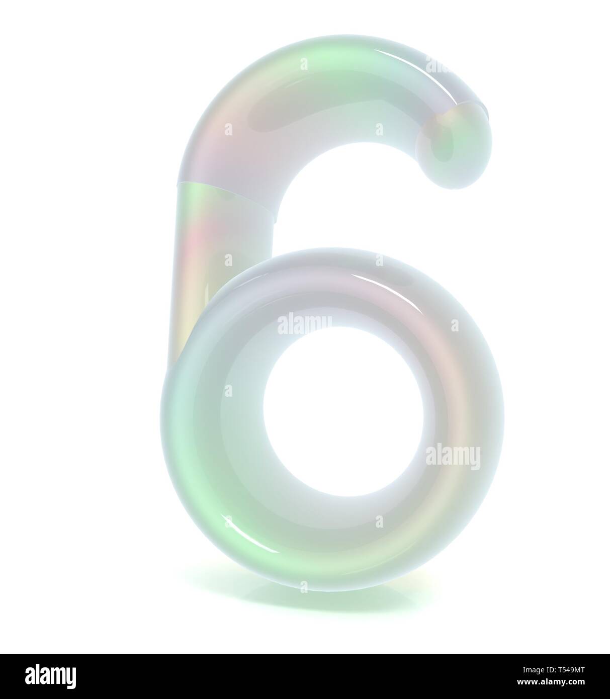 Glossy 3d number "six Stock Photo - Alamy