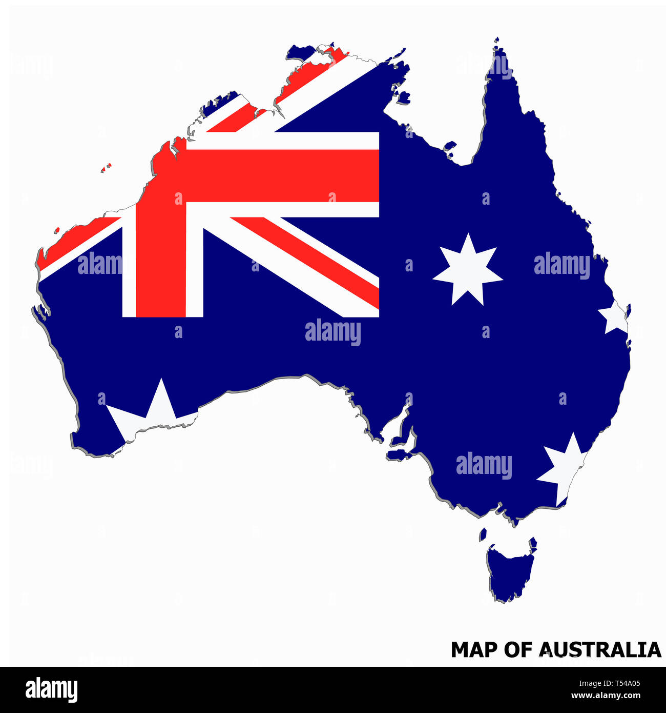 Map of Australia with flag. Australian infographic Stock Photo - Alamy