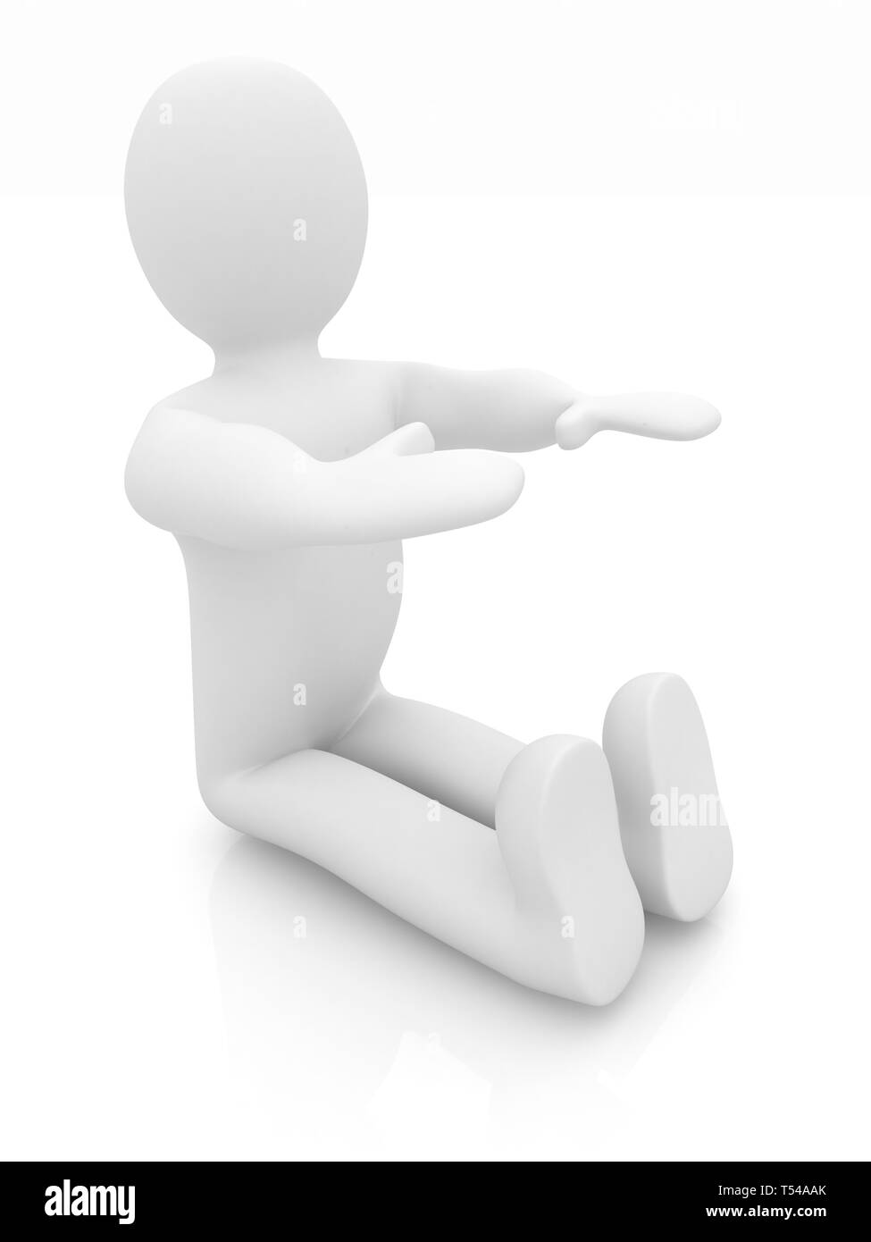 3d man isolated on white. Series: morning exercises - flexibility ...