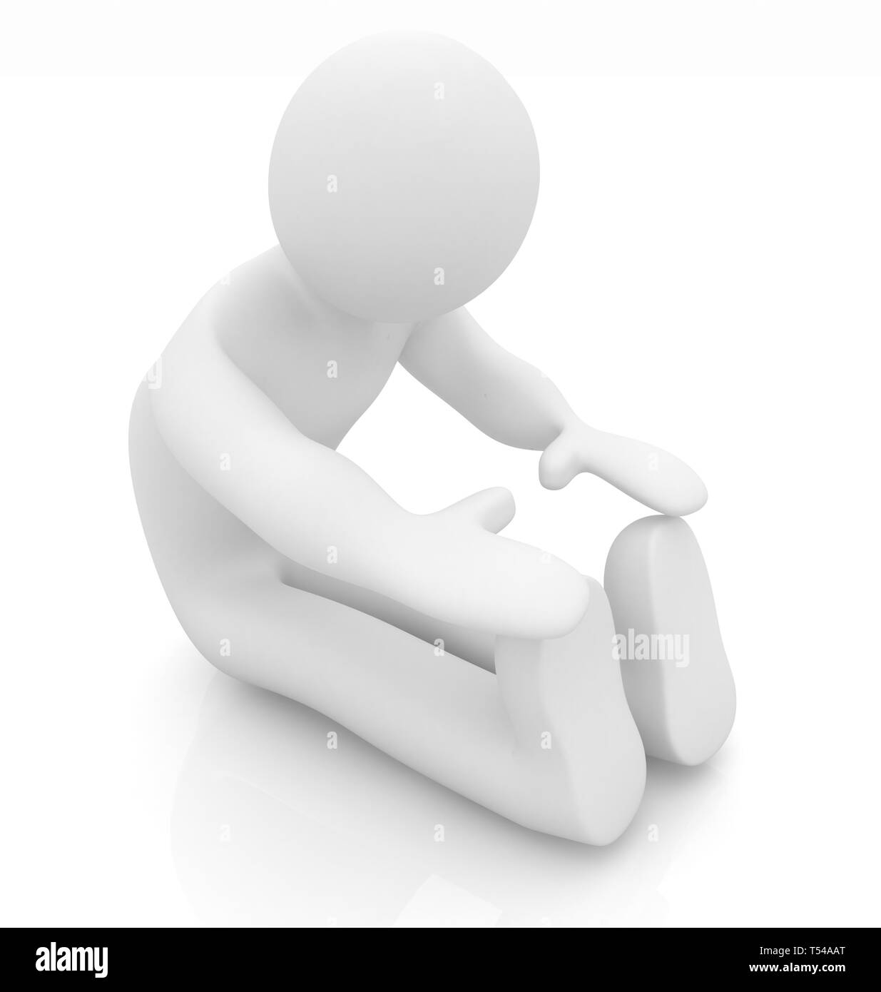 3d man isolated on white. Series: morning exercises - flexibility ...