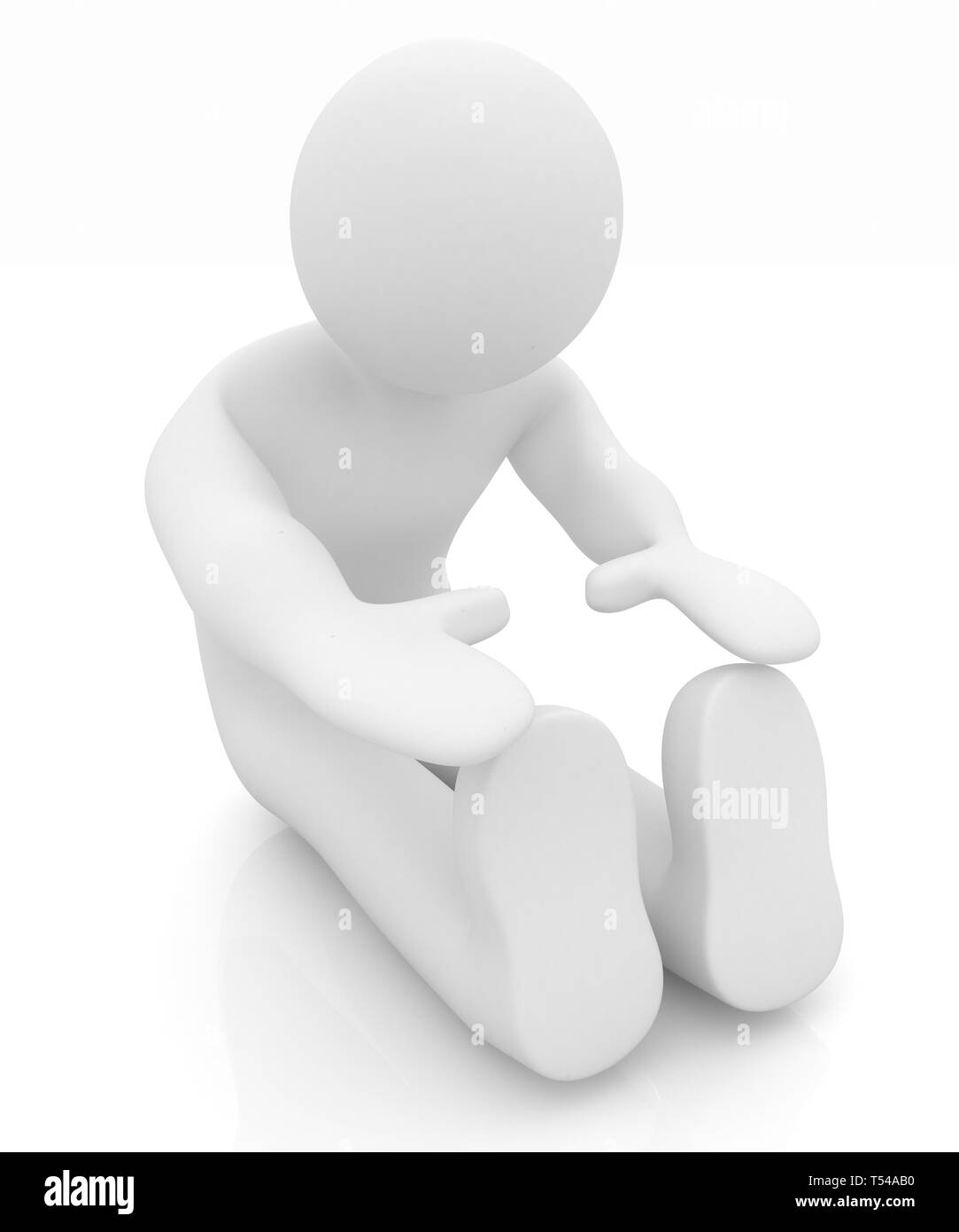 3d man isolated on white. Series: morning exercises - flexibility ...