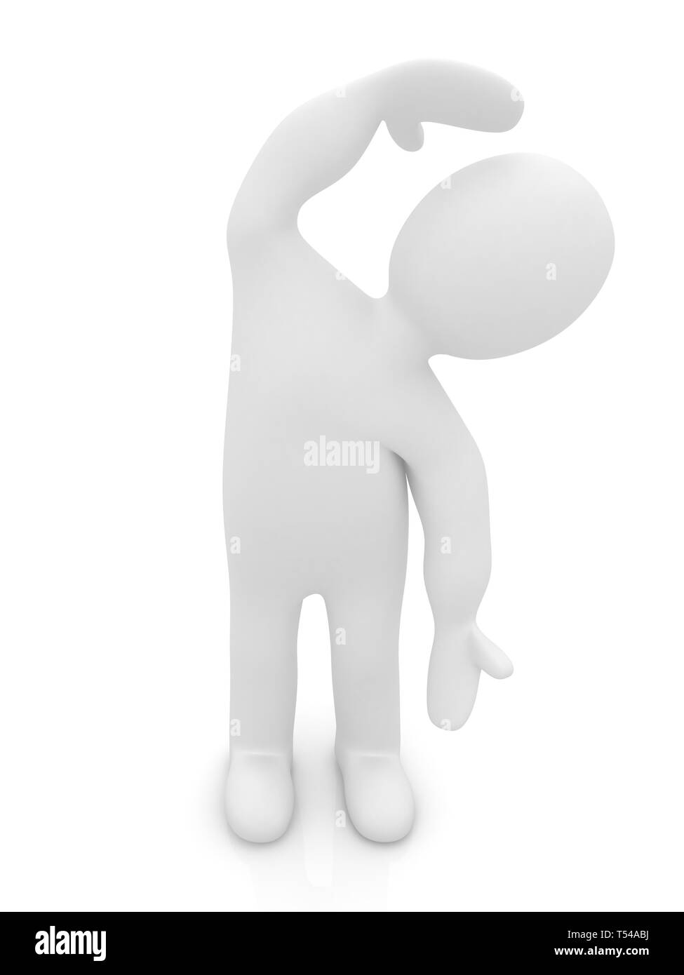 3d man isolated on white. Series: morning exercises - flexibility ...
