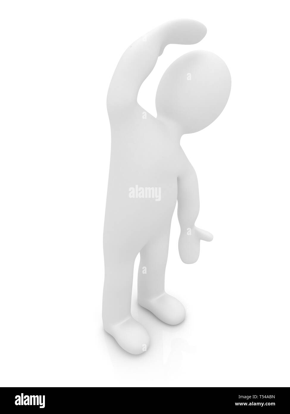 3d man isolated on white. Series: morning exercises - flexibility ...