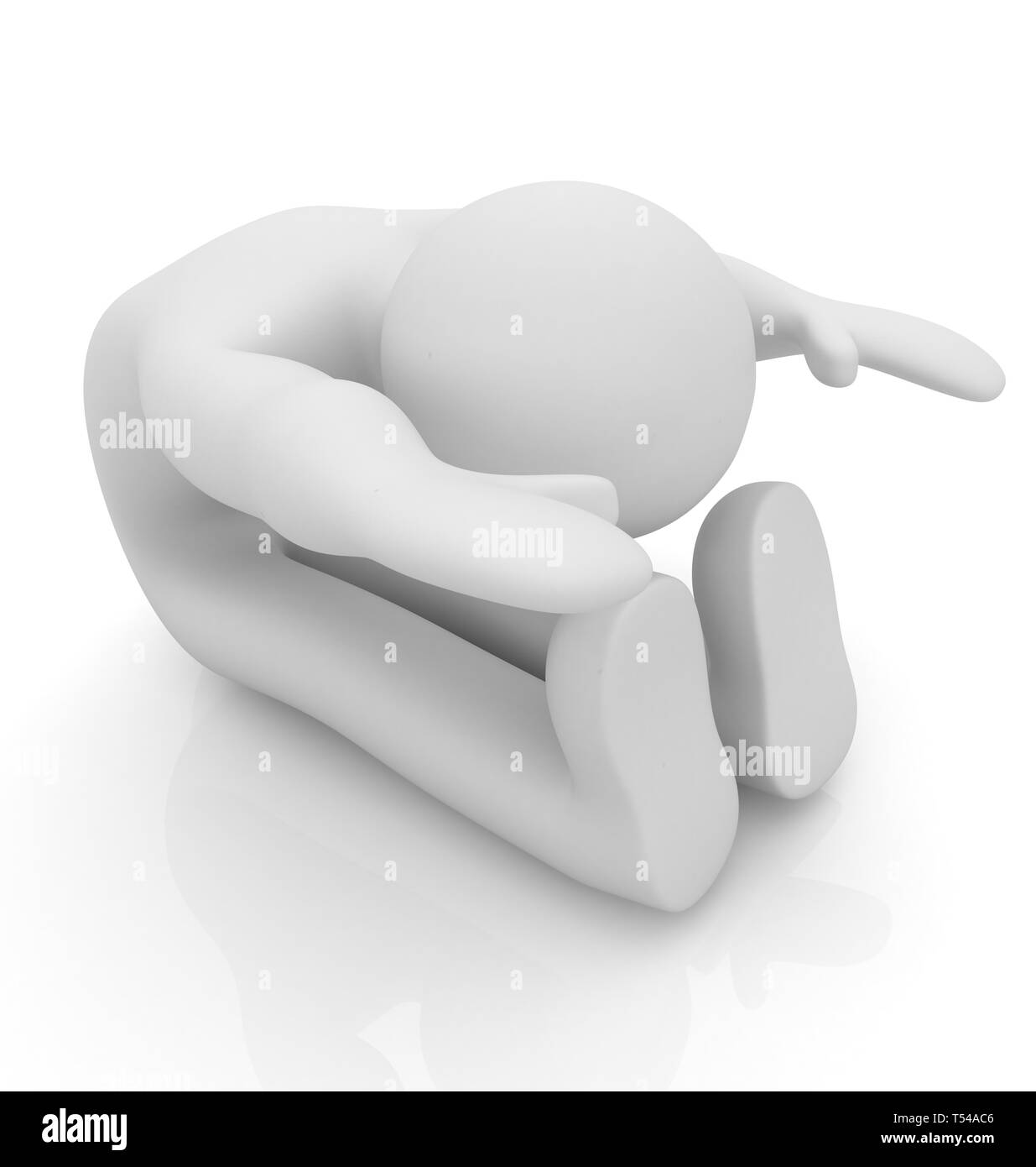 3d man isolated on white. Series: morning exercises - flexibility ...