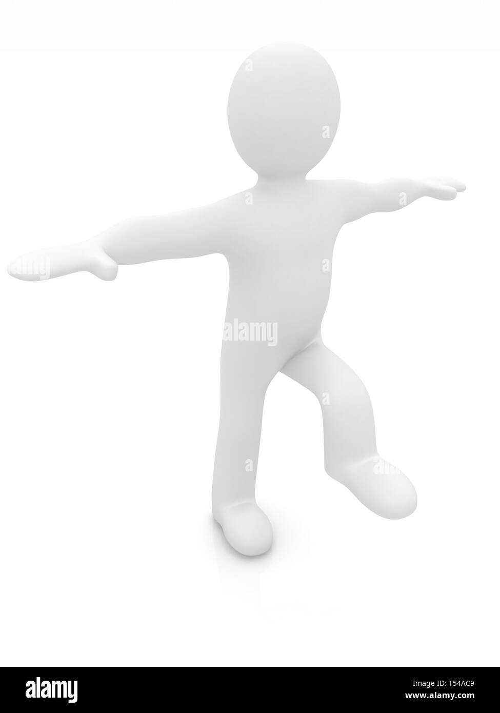 3d man isolated on white. Series: morning exercises - flexibility ...