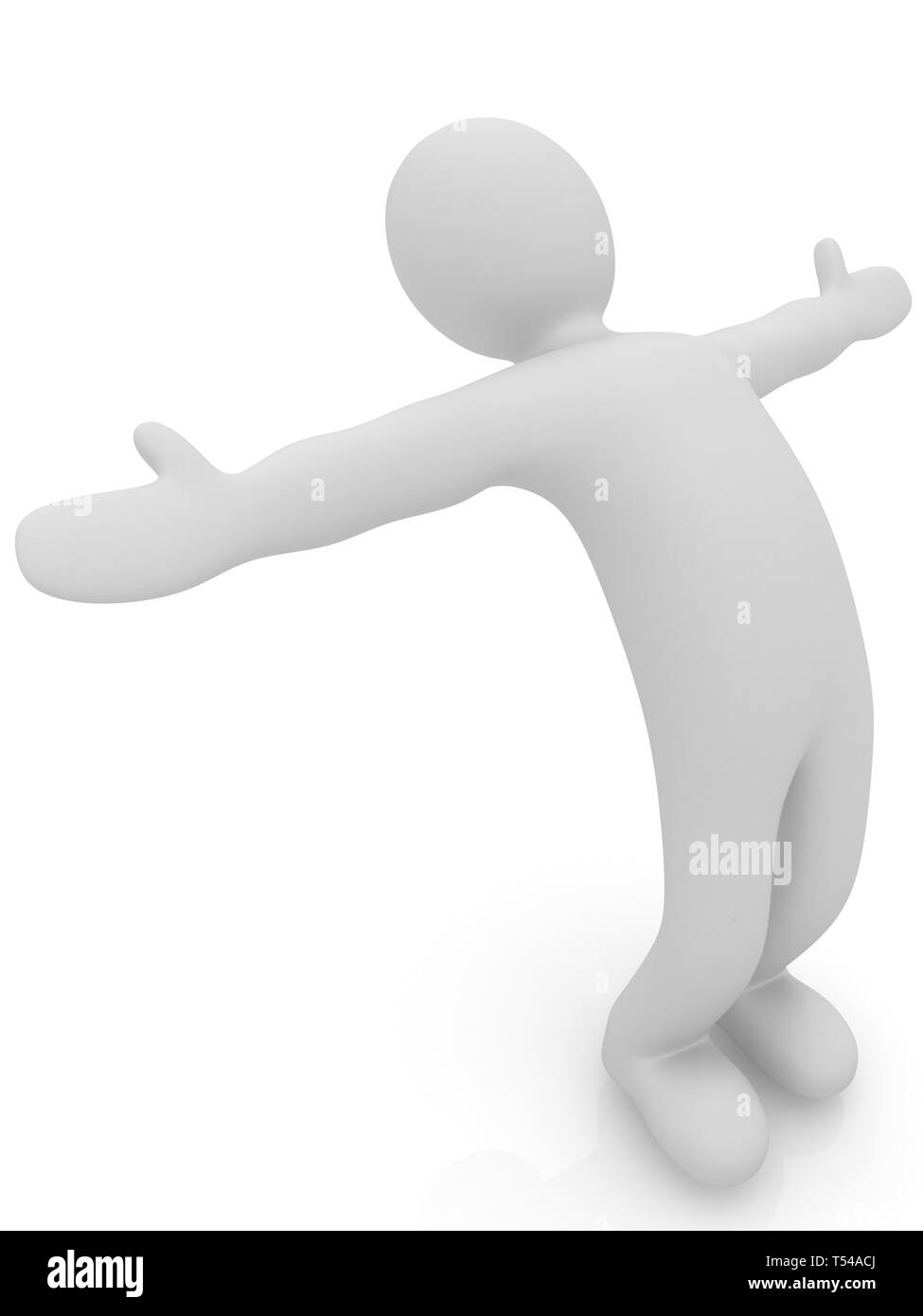 3d man isolated on white. Series: morning exercises - flexibility ...