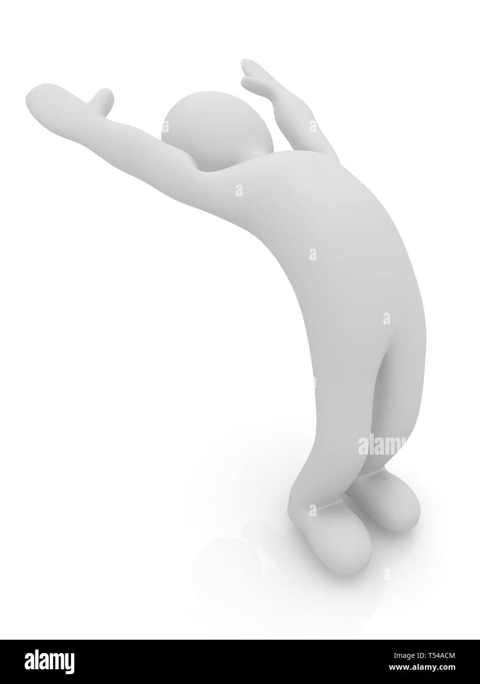 3d man isolated on white. Series: morning exercises - flexibility ...
