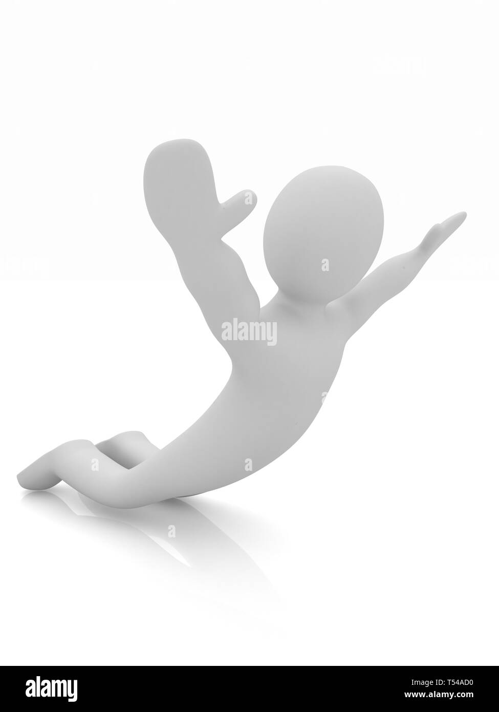 3d man isolated on white. Series: morning exercises - flexibility ...
