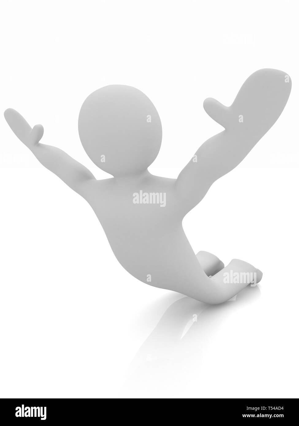 3d man isolated on white. Series: morning exercises - flexibility ...