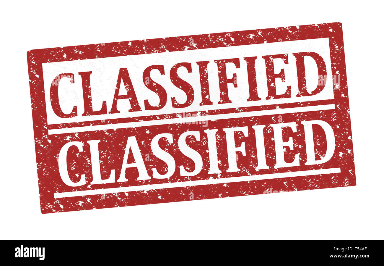 Rubber stamp Classified, text on white illustration Stock Photo - Alamy