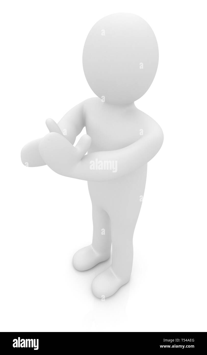 3d man isolated on white. Series: human emotions - clapping Stock Photo ...