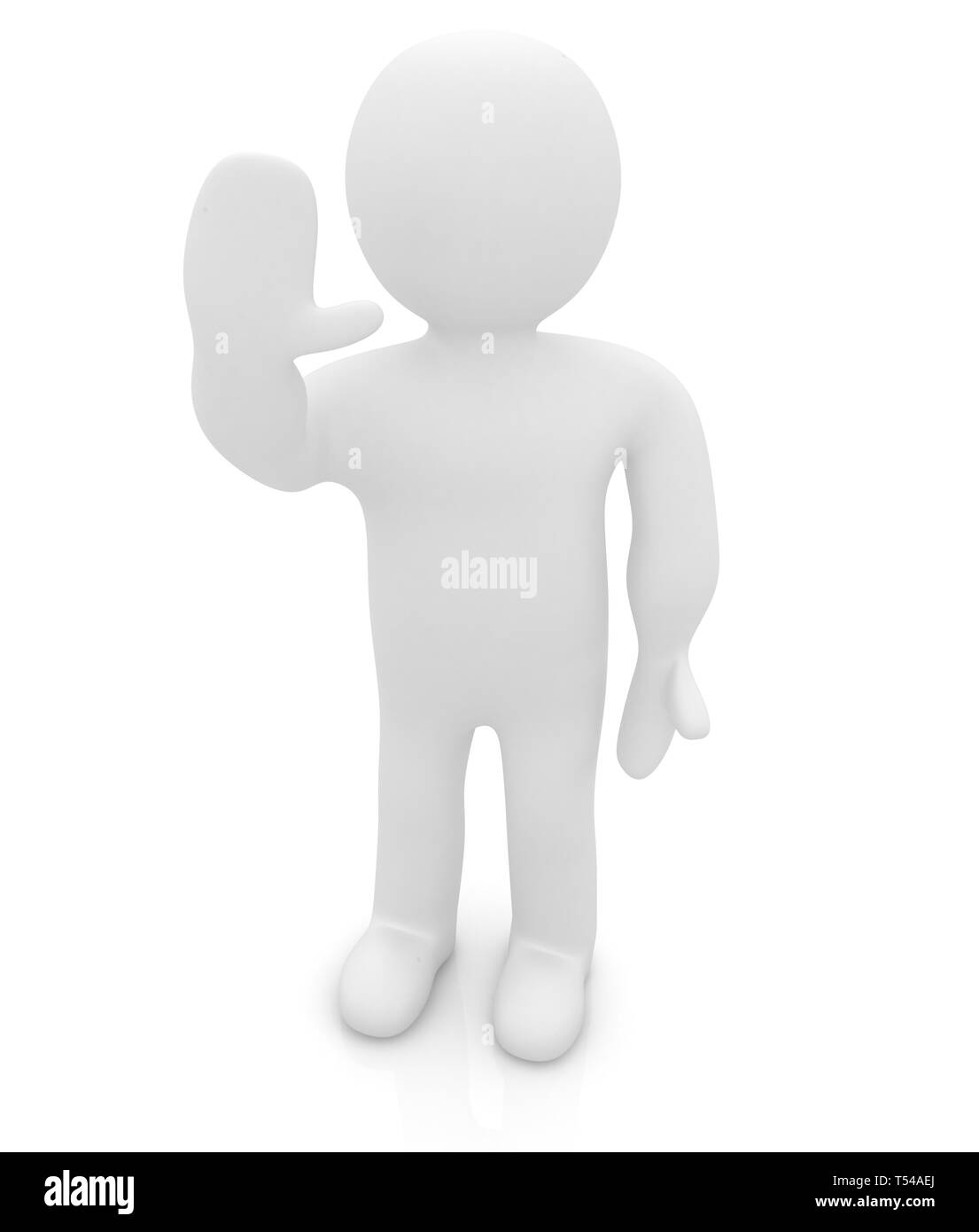 3d man isolated on white. Series: human emotions - greeting "Hi Stock ...