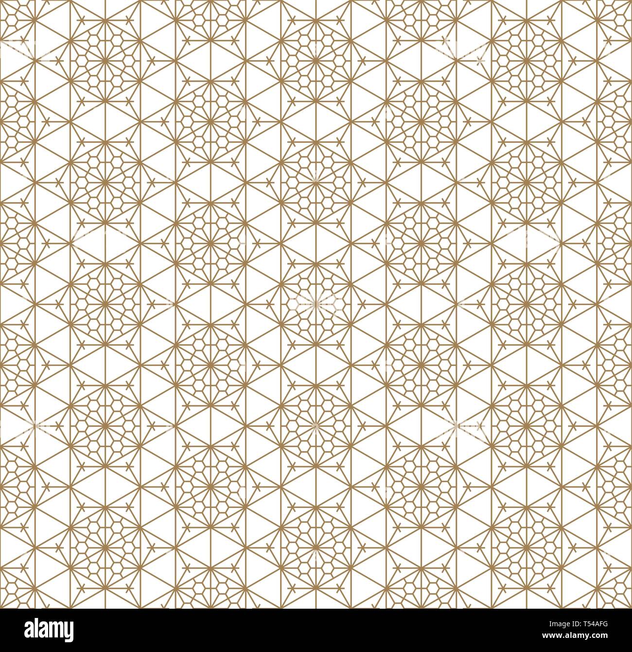 Seamless japanese pattern shoji kumiko in golden Stock Vector Image ...