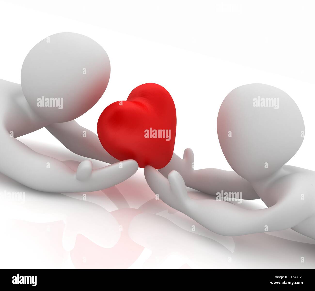 3D humans lying and holds heart Stock Photo - Alamy