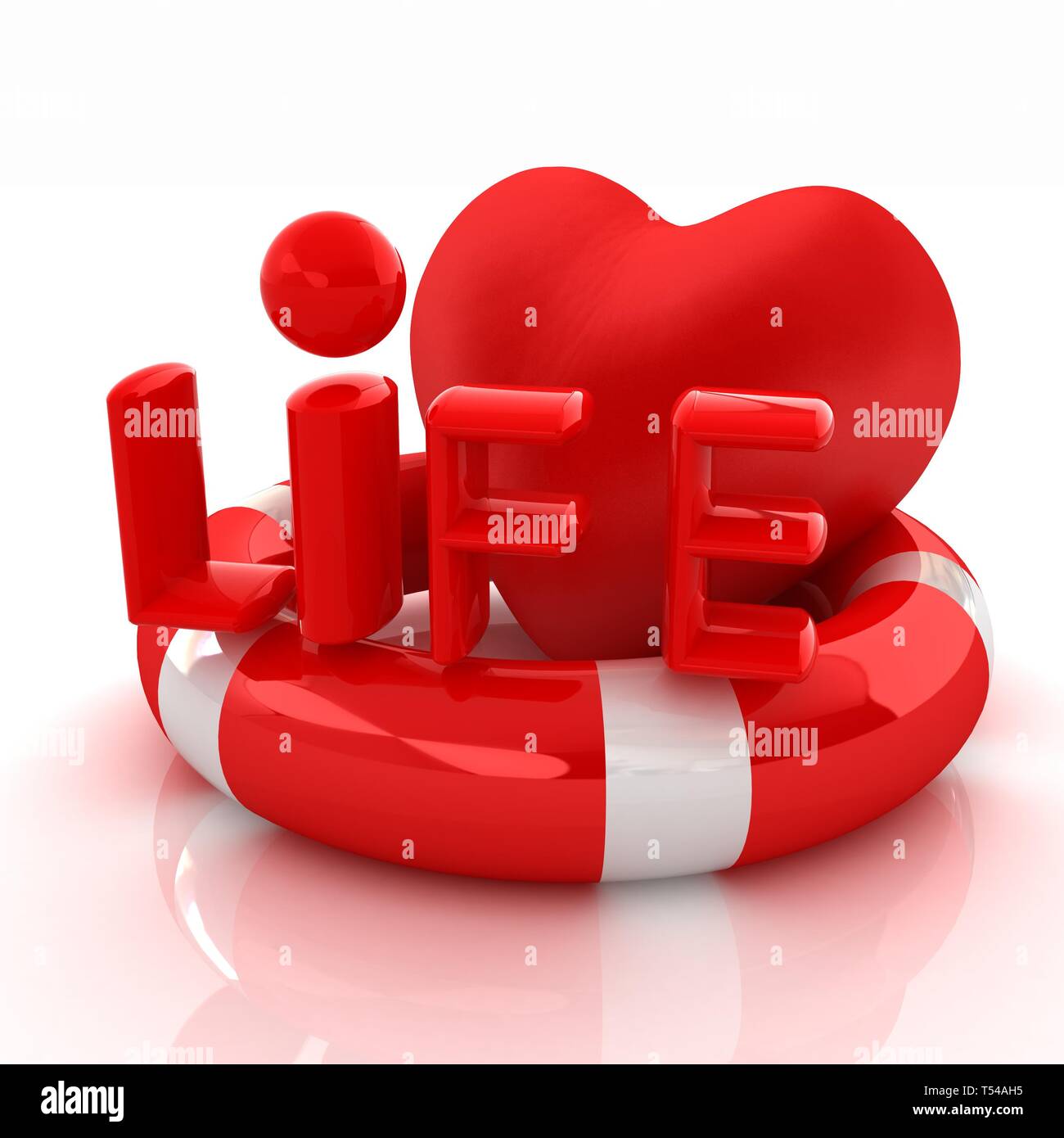 Heart and life belt. Concept of life-saving Stock Photo - Alamy