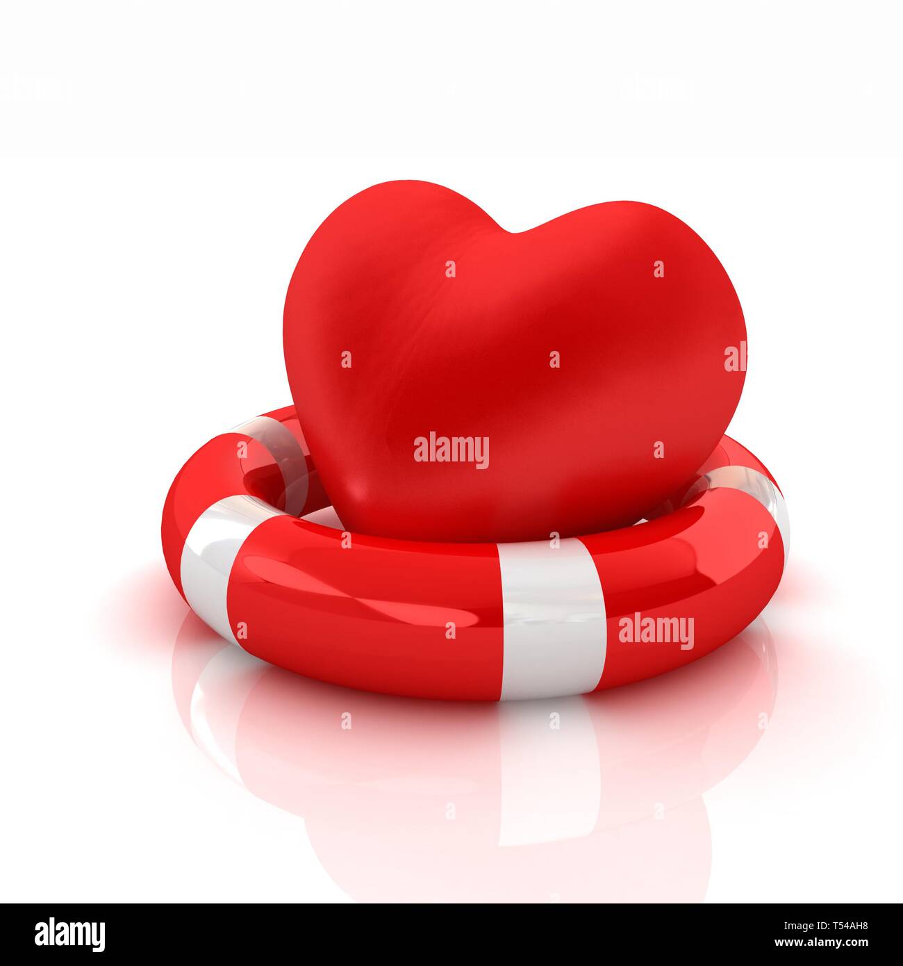 Heart and life belt. Concept of life-saving Stock Photo - Alamy