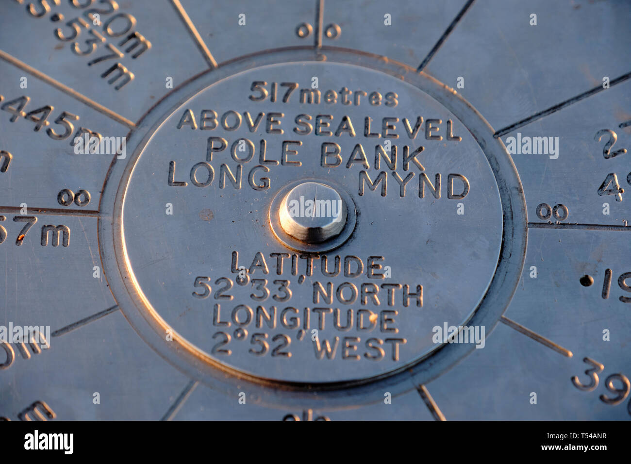 The toposcope on the Long Mynd, Church Stretton, Shropshire Stock Photo ...