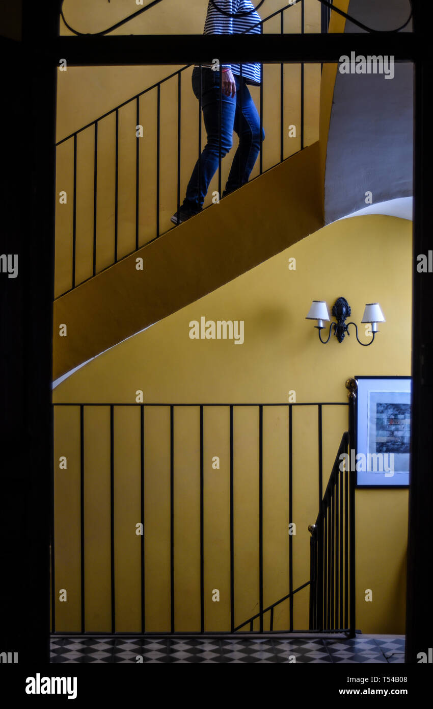 Girl Climbing Stairs High Resolution Stock Photography and Images - Alamy