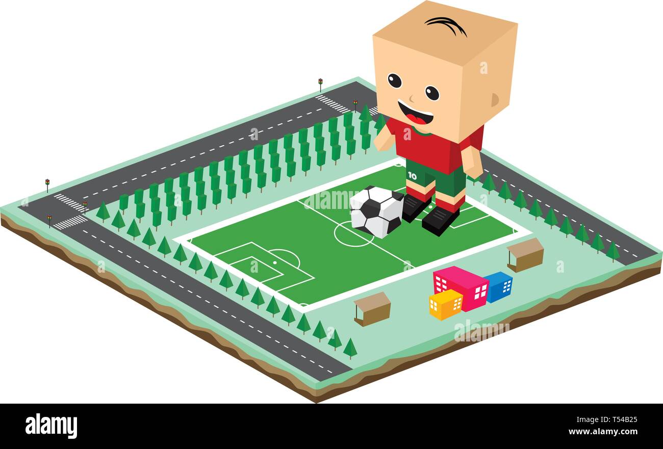 soccer league player cartoon vector art illustration Stock Vector Image ...