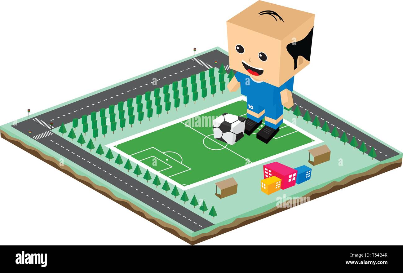 soccer league player cartoon vector art illustration Stock Vector Image ...