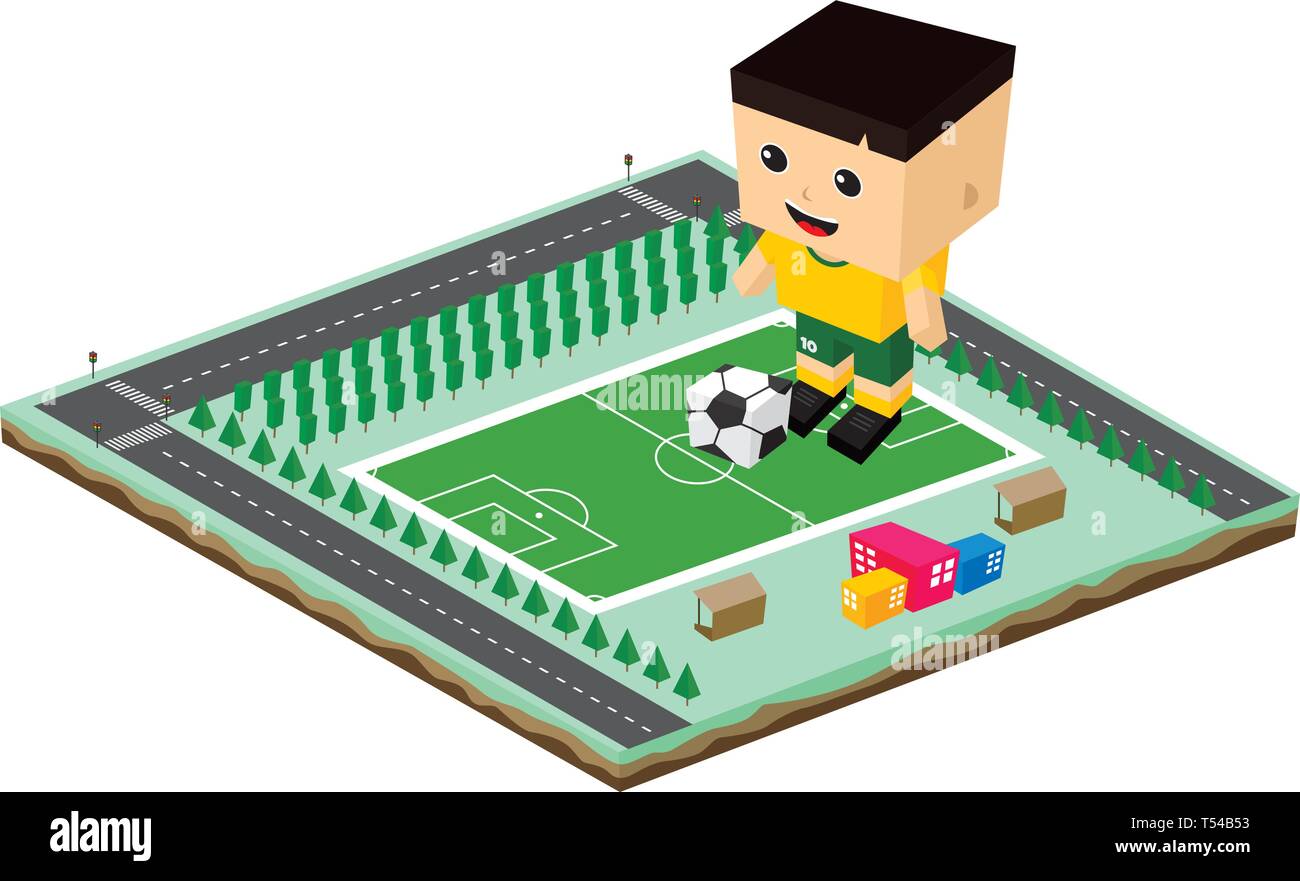 soccer league player cartoon vector art illustration Stock Vector Image ...
