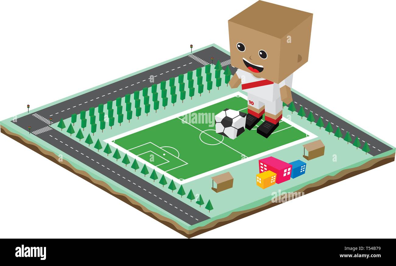 soccer league player cartoon vector art illustration Stock Vector Image ...