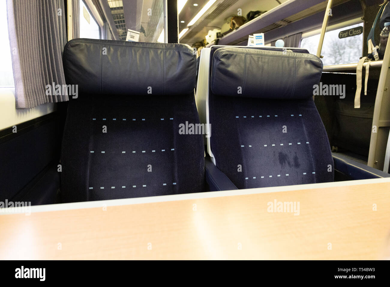 First Class coach on a Railway train Stock Photo - Alamy