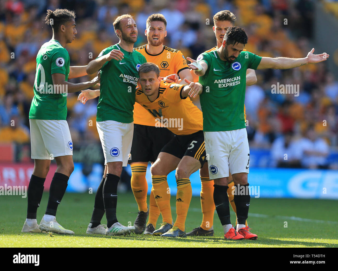 Wolverhampton, UK. 20th Apr, 2019. Brighton and Hove Albion and ...