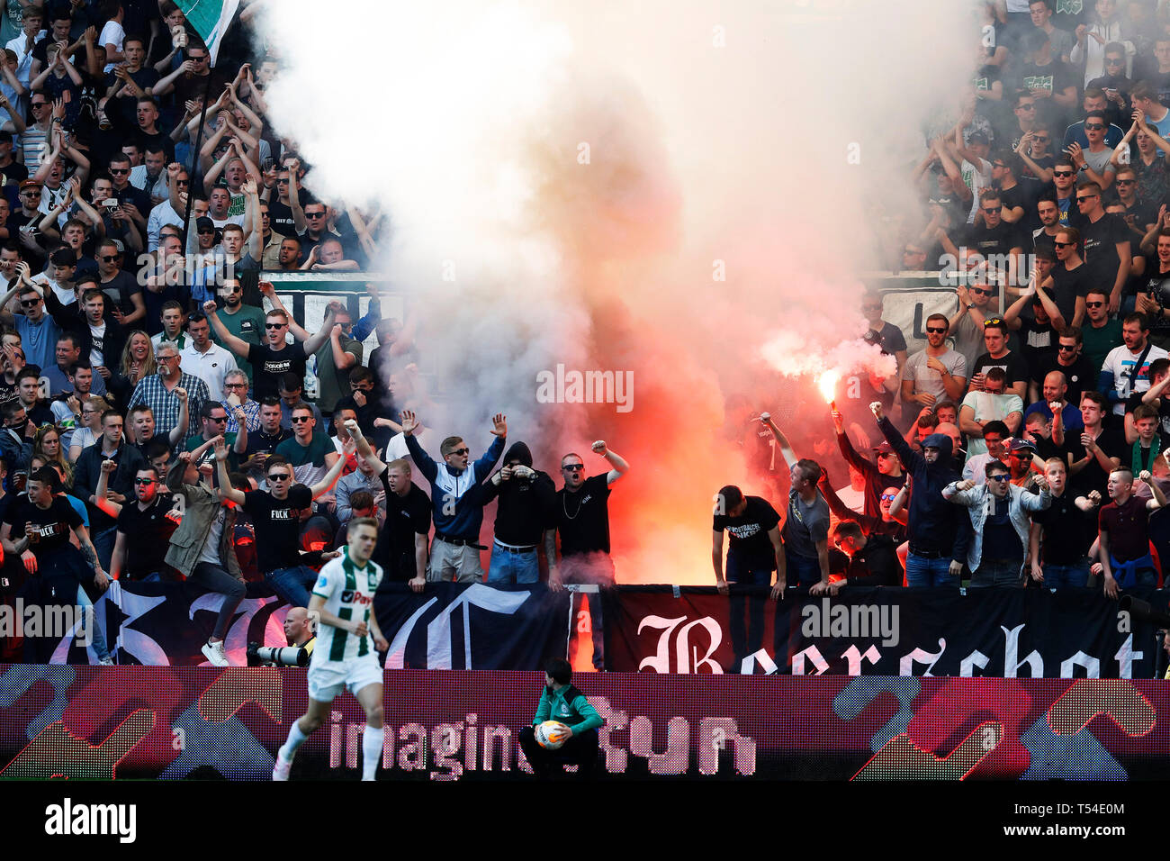 Fc groningen fans fireworks hi-res stock photography and images - Alamy