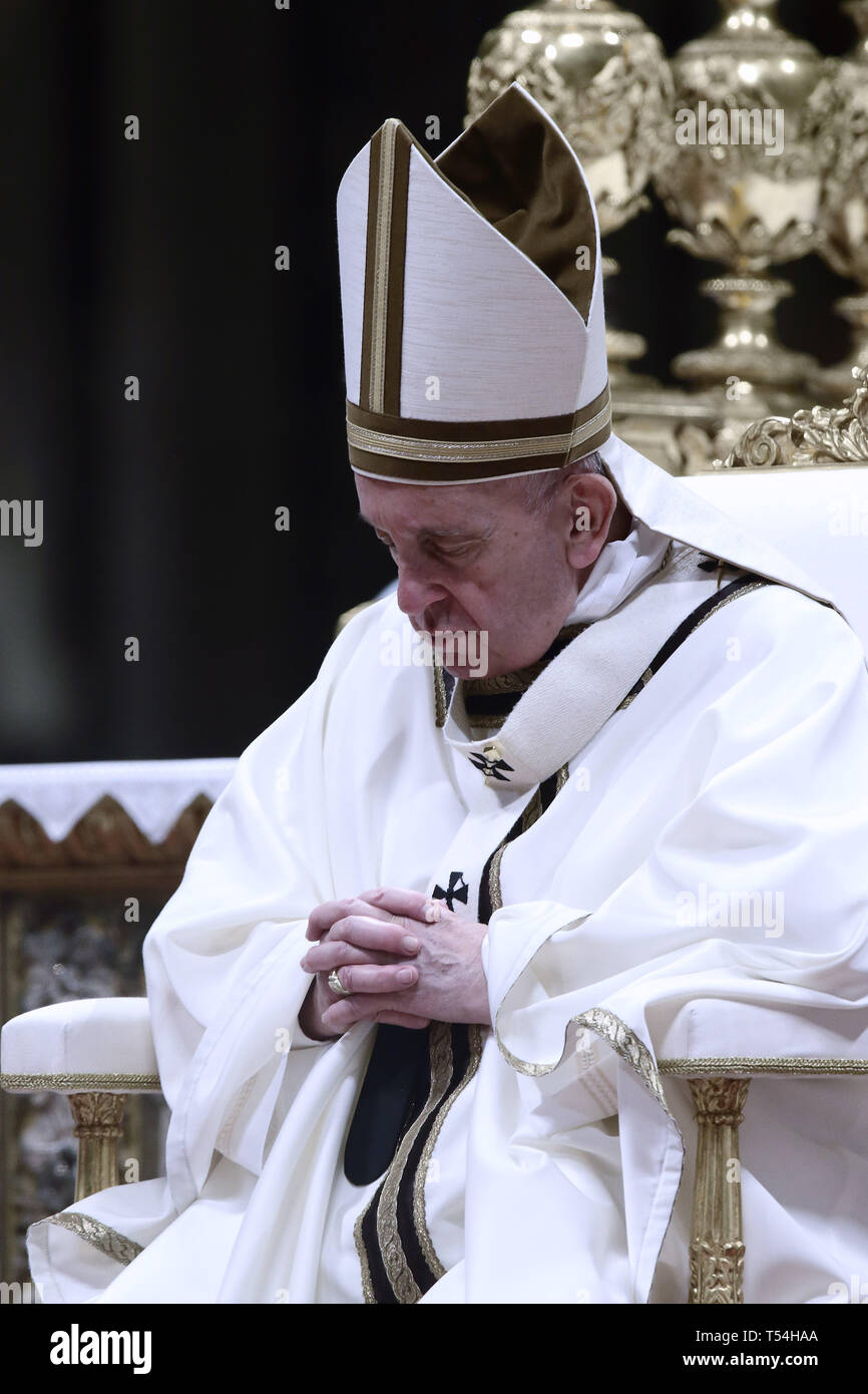 Holy See, Vatican. 20th Apr, 2019. POPE FRANCIS celebrates Easter Eve ...