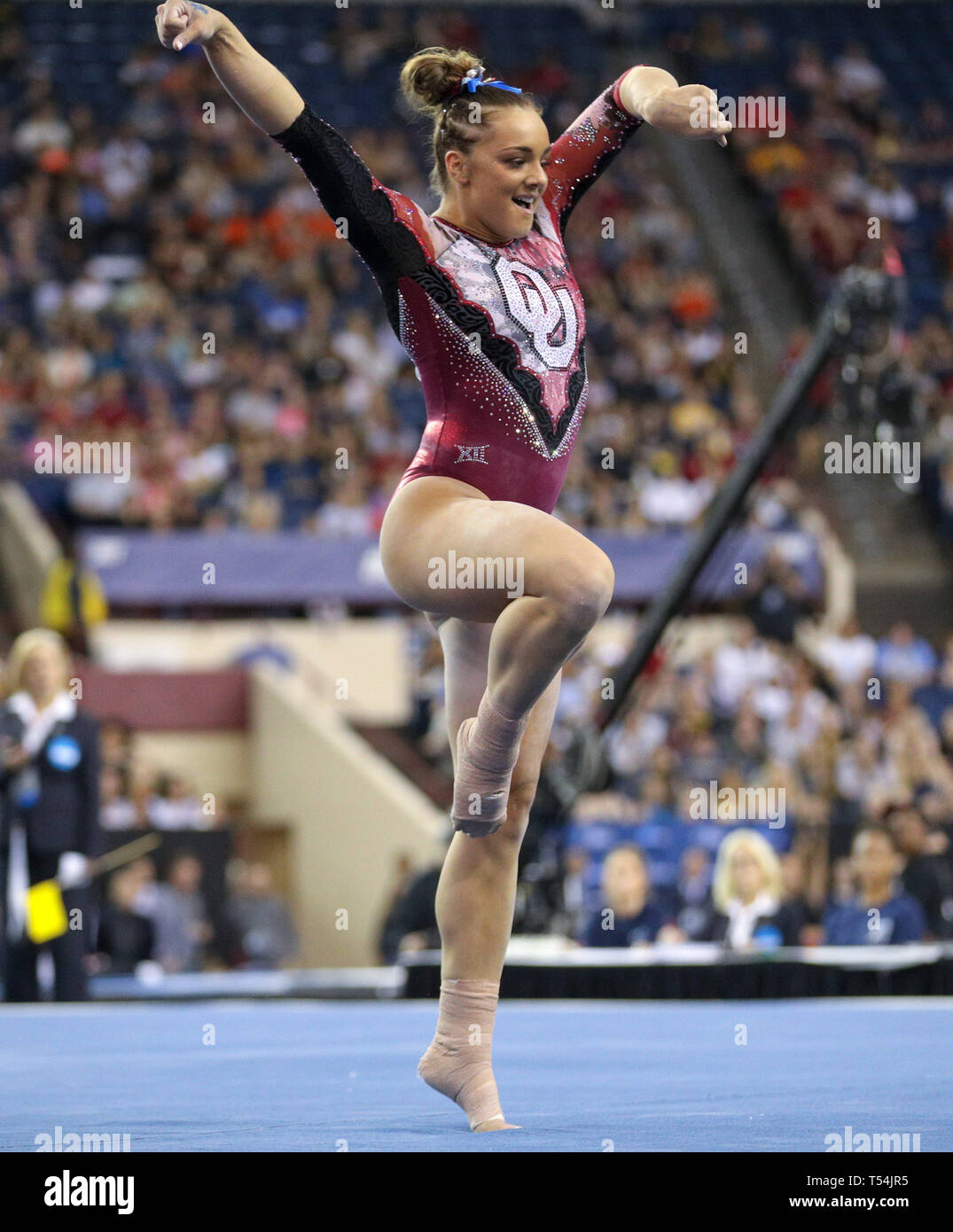 Fort Worth, TX, USA. 20th Apr, 2019. Oklahoma's Maggie Nichols dances ...
