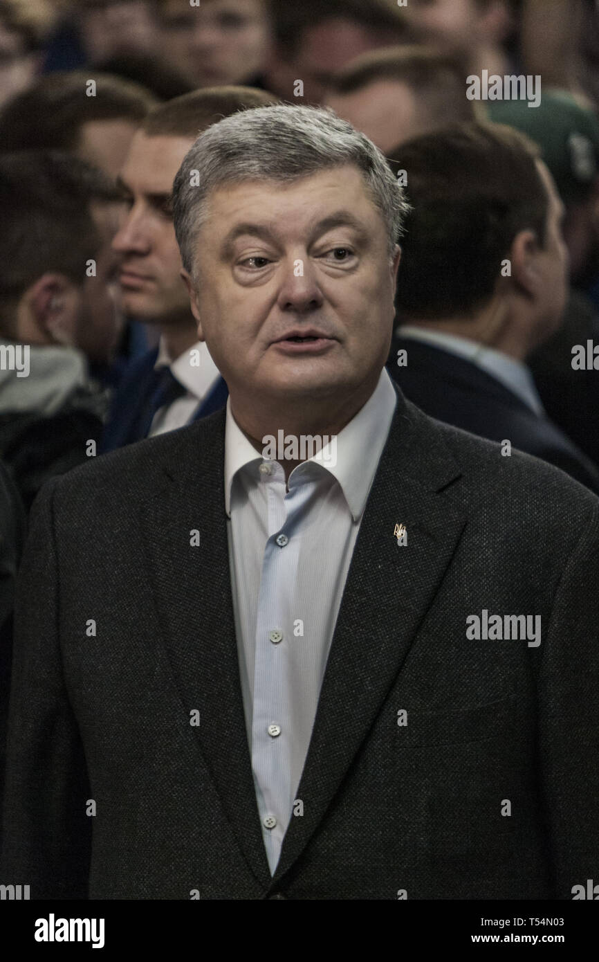 Kiev, Ukraine. 21st Apr, 2019. Petro Poroshenko, President of Ukraine ...