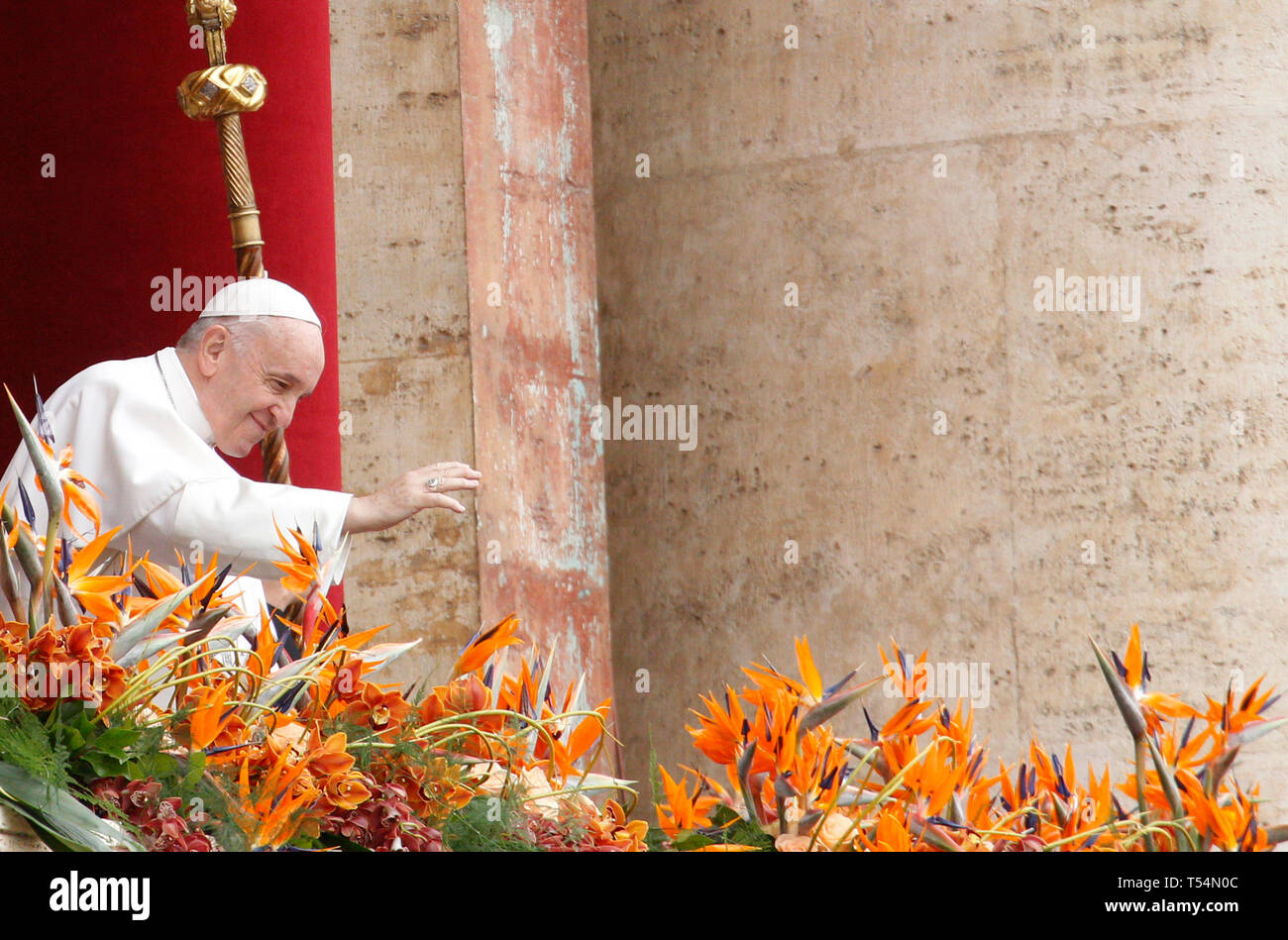 Vatican City, Vatican, 21 Apr 2019. Pope Francis delivers the Easter's ...