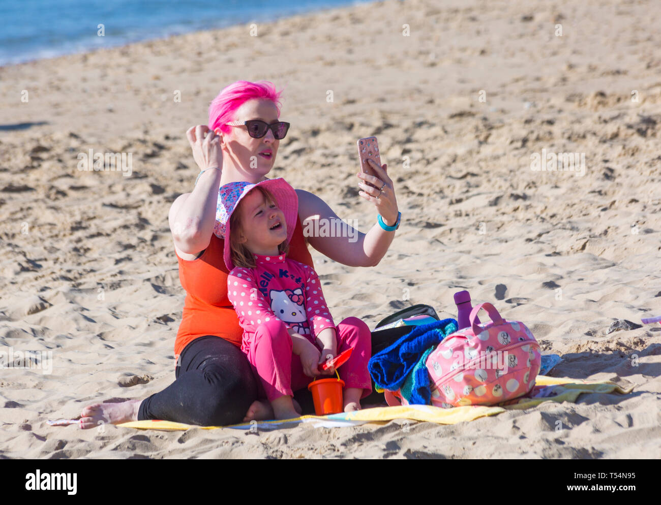 Bournemouth, Dorset, UK. 21st Apr 2019. UK weather: the heatwave ...