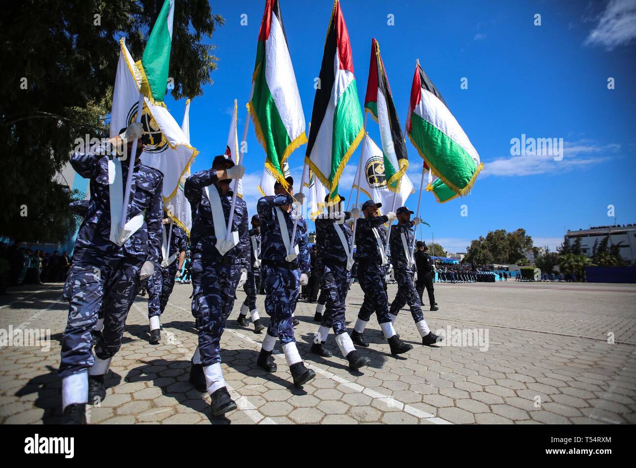 Gaza City, The Gaza Strip, Palestine. 21st Apr, 2019. Police men belong ...