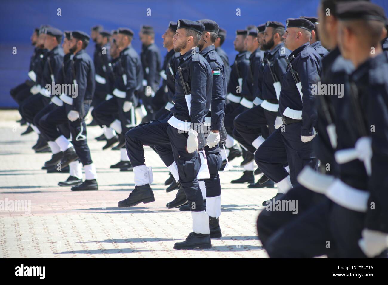 Gaza City, The Gaza Strip, Palestine. 19th Apr, 2019. Police men belong ...
