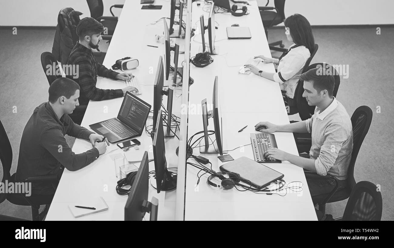 Group project on desk Black and White Stock Photos & Images - Alamy