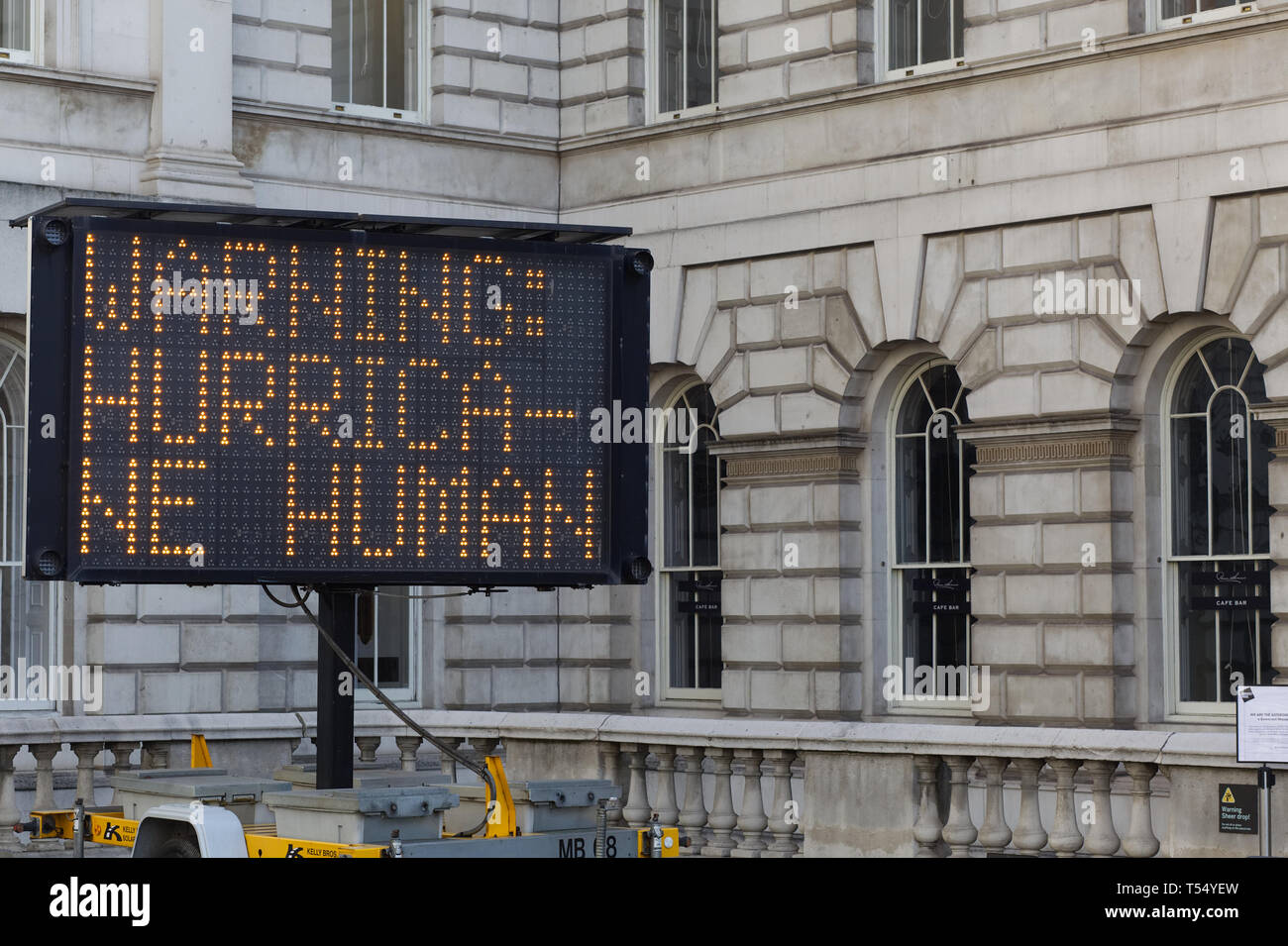 illuminated LED traffic sign for the Extinction Rebellion in the UK ...