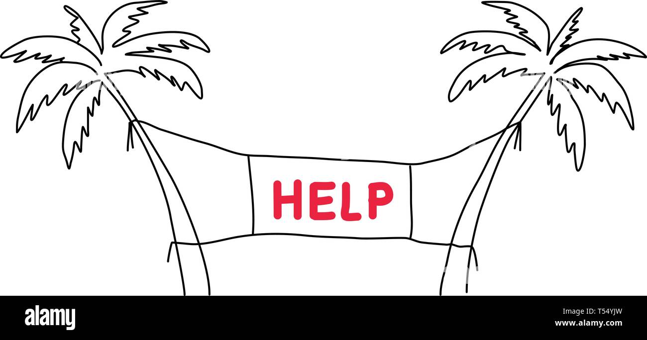 Ask for help concept. Vector Line Stock Vector Image & Art - Alamy