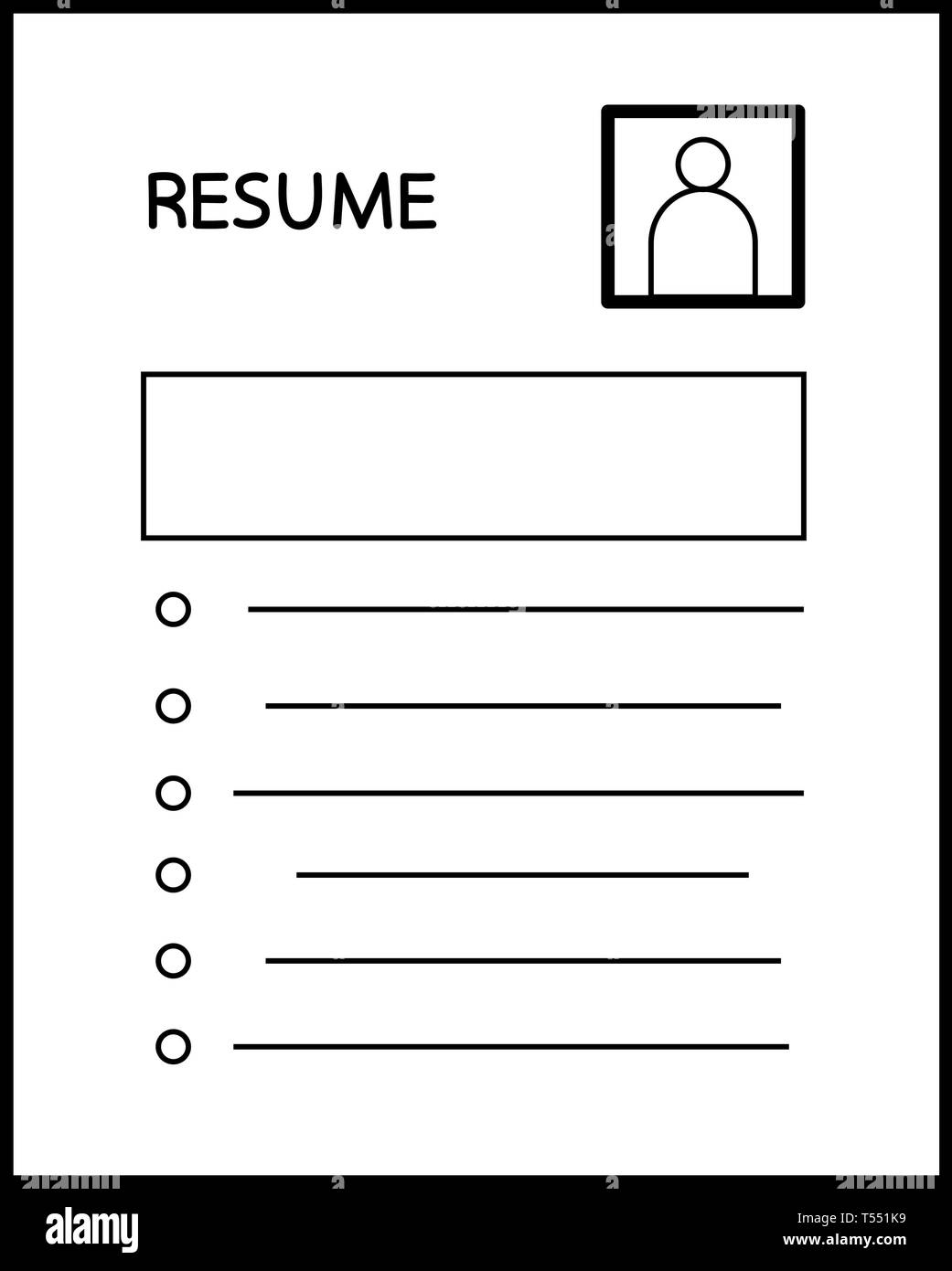 CV line flat vector icon. Vector line Stock Vector Image & Art - Alamy