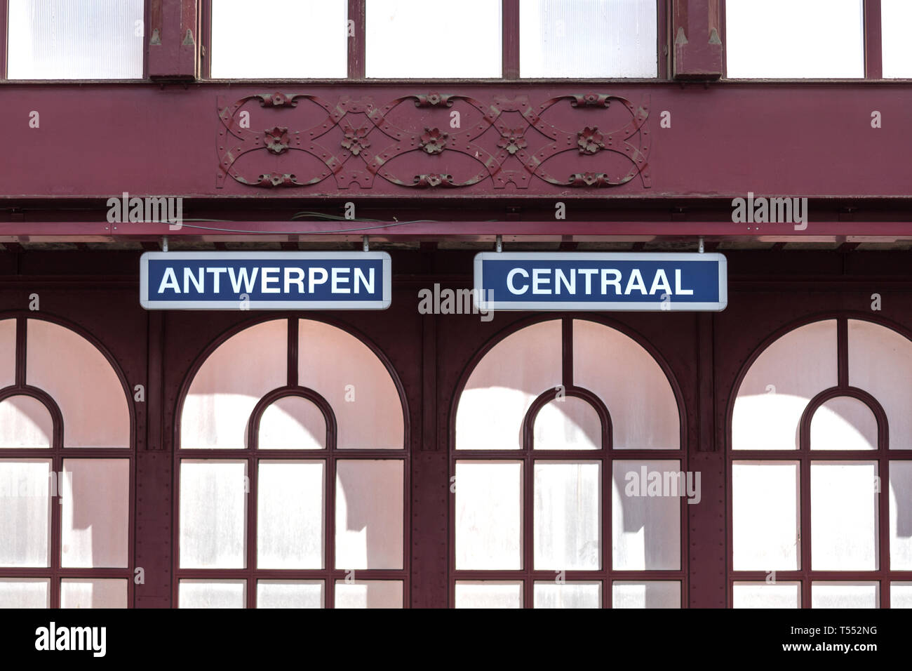 sign central station antwerp belgium Stock Photo - Alamy