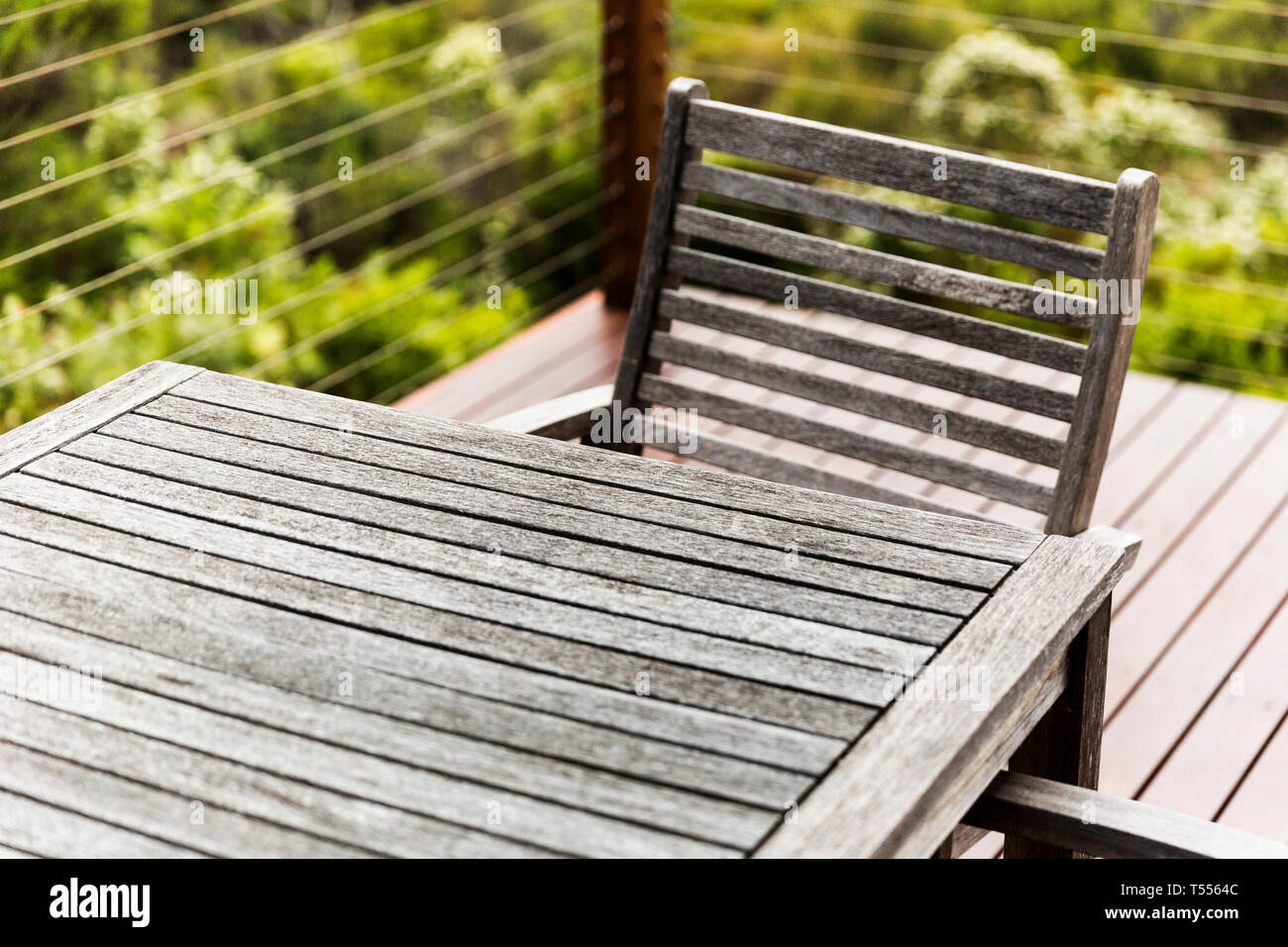 Old wooden bench veranda hi-res stock photography and images - Alamy