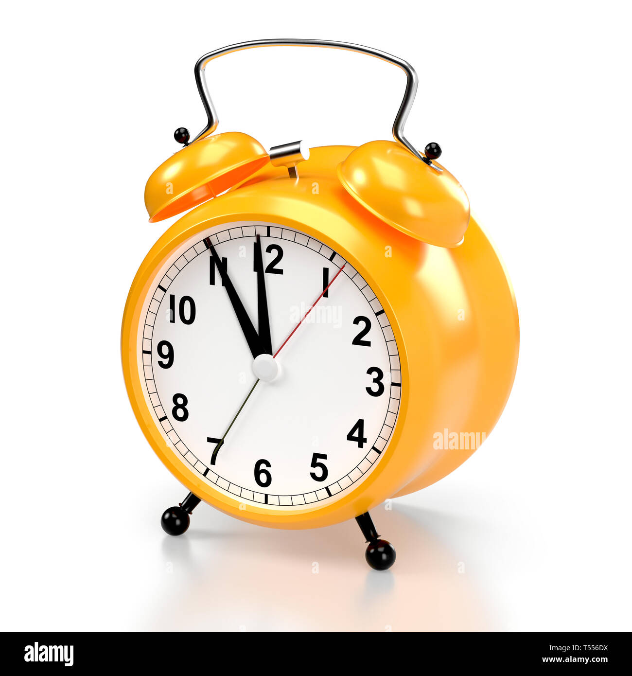 Alarm clock on white background. 3D rendering Stock Photo - Alamy