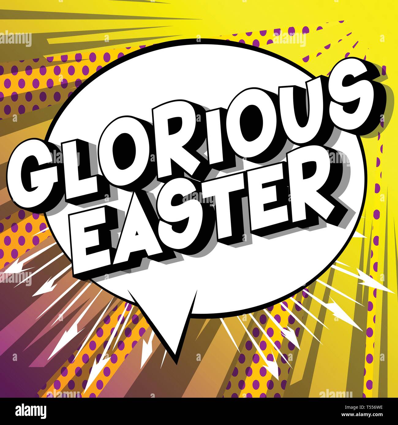 Glorious Easter - Vector illustrated comic book style phrase on ...
