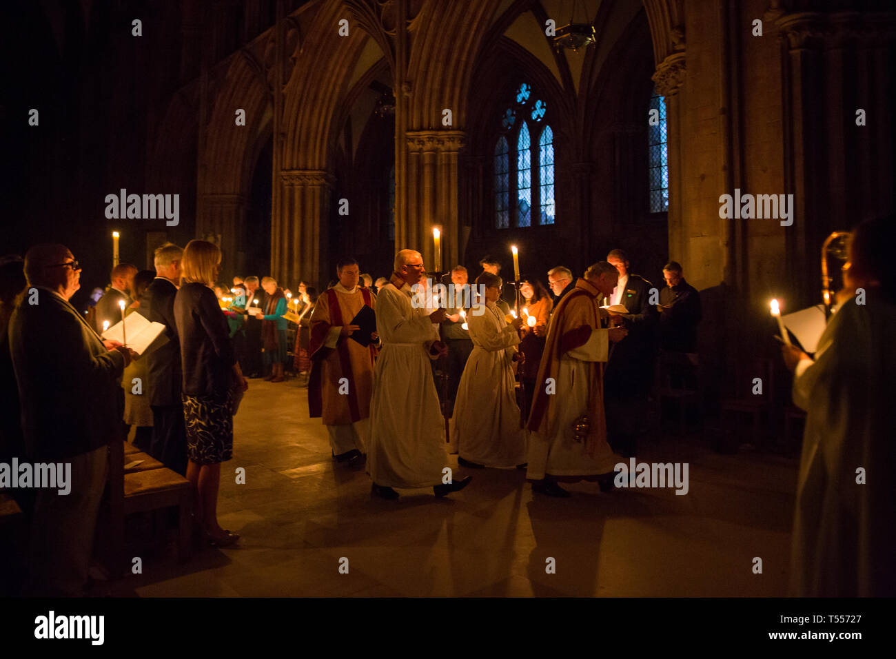 The candlelit easter vigil and holy eucharist at lichfield cathedral hi ...