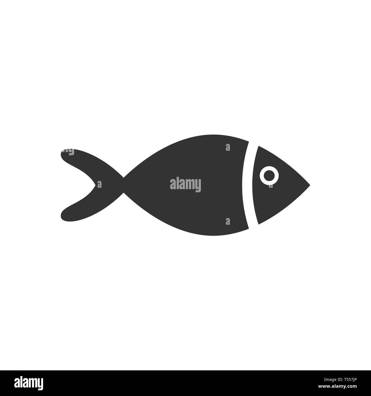 Fish sign icon in flat style. Goldfish vector illustration on white ...