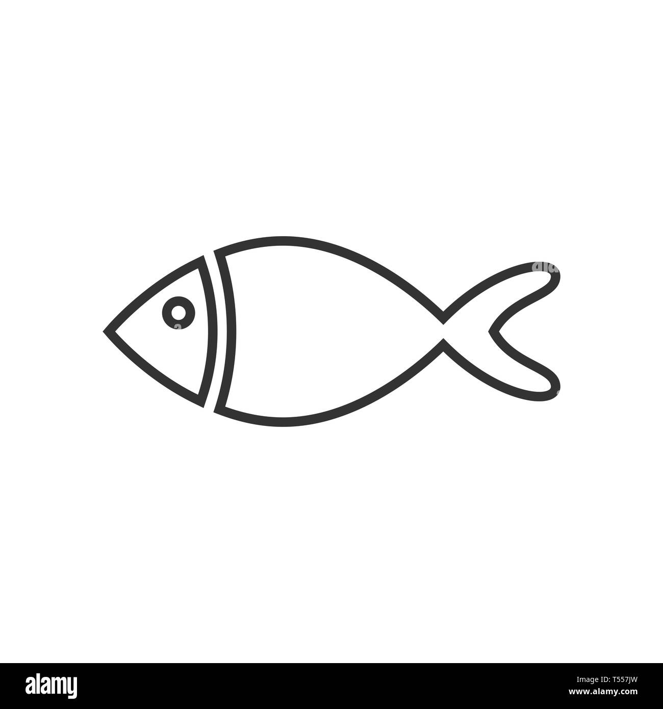Fish sign icon in flat style. Goldfish vector illustration on white ...